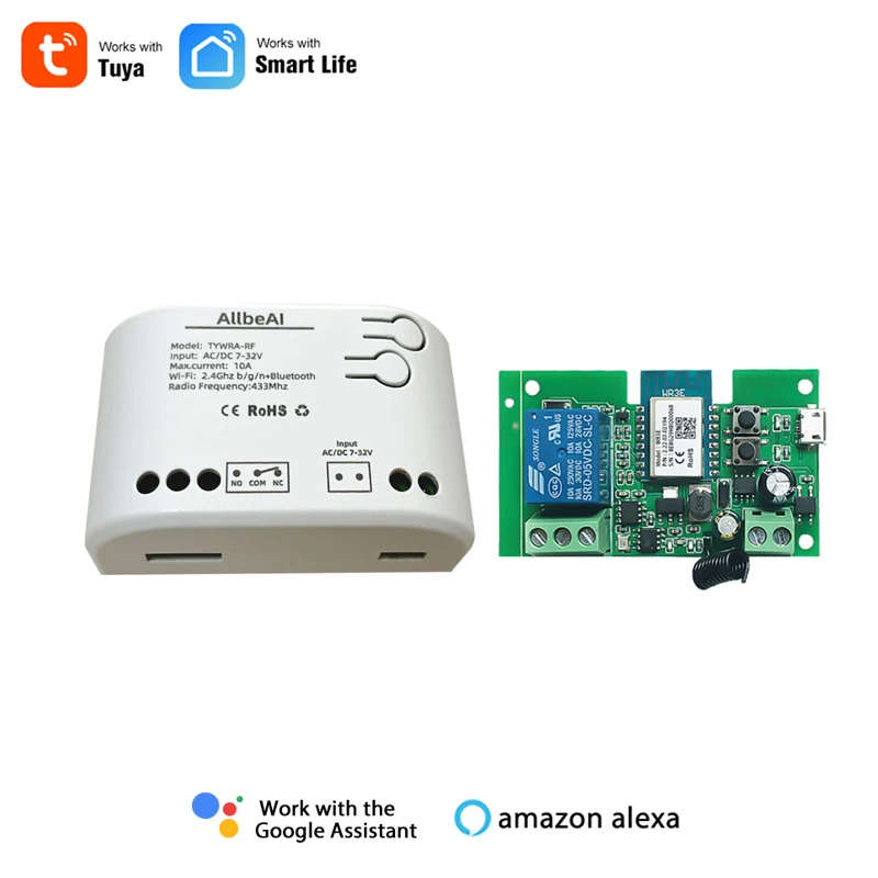 Tuya Smart 1CH Wifi Inching Module,DC 12V 24V 32V,AC 220V,Wireless ...