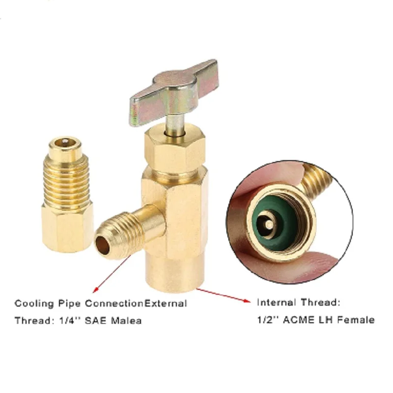 R1234YF Self-Sealing Can Tap with R134A Tank Adapter Refrigerant Can ...