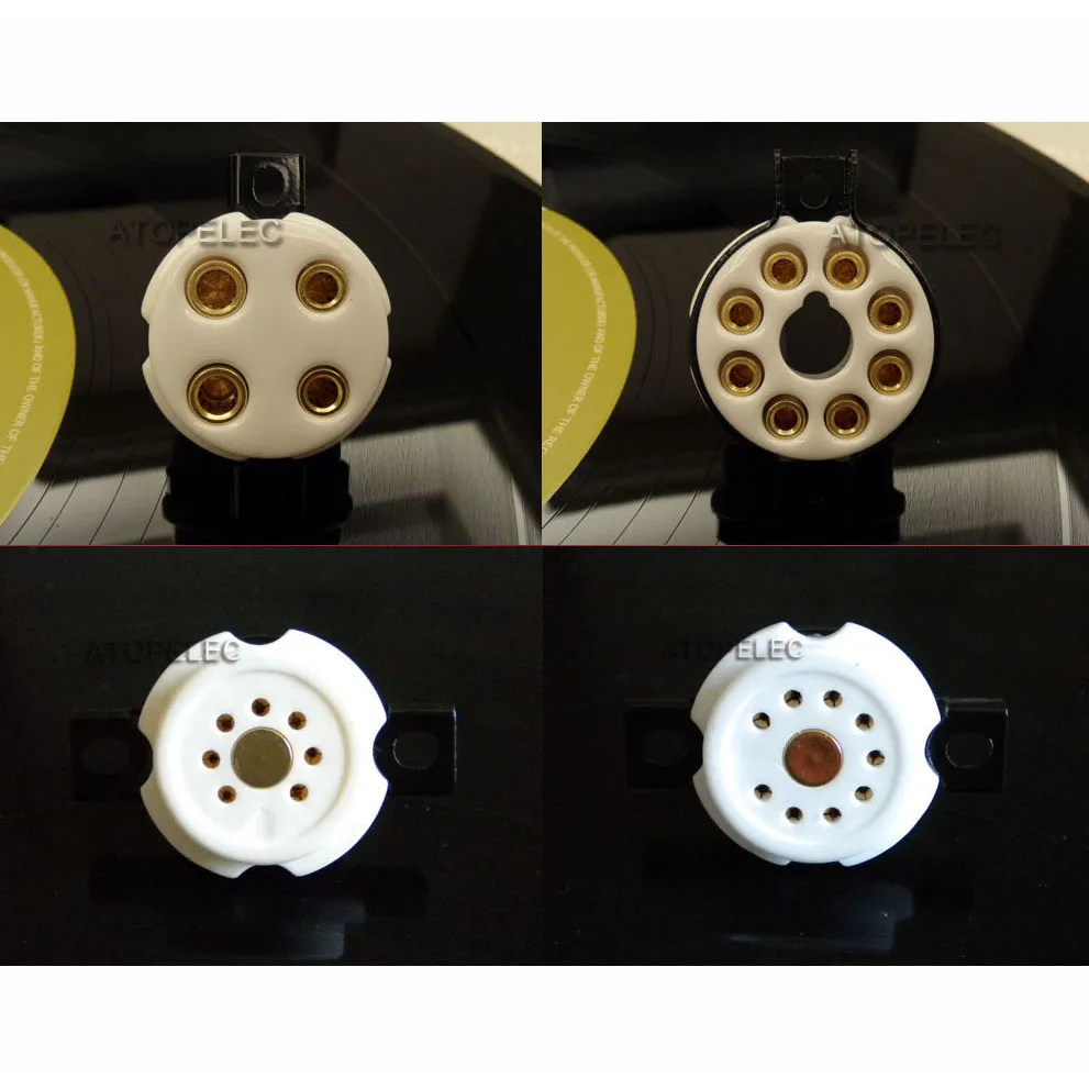 EIZZ Vacuum Tube Socket Ceramic Base 24K Gold Plated 4/7/8/9 Pins Hi-Fi ...