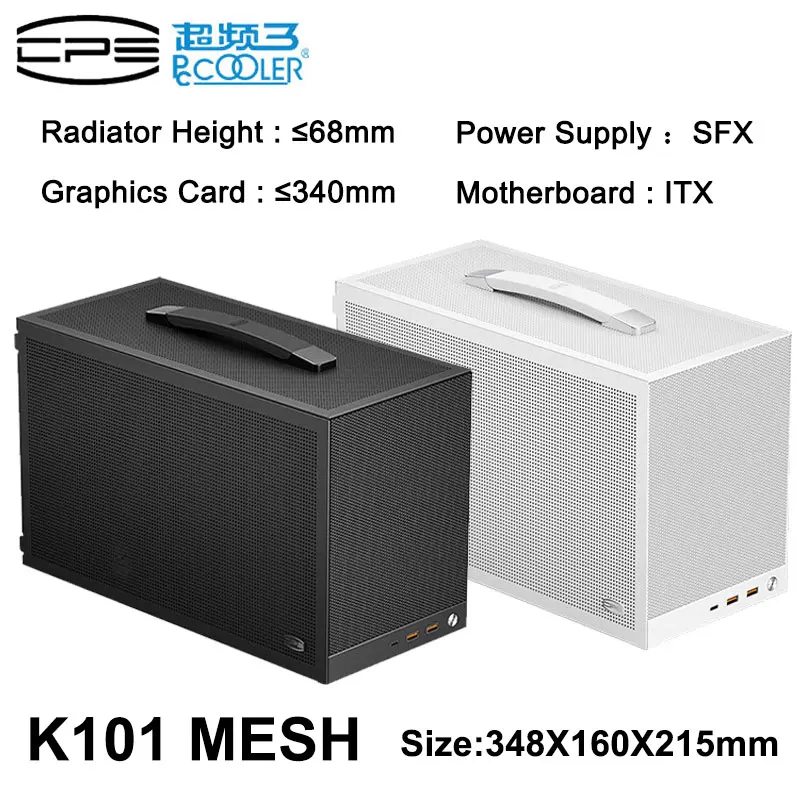 PCCOOLER-K101-MESH-Mini-ITX-caja-de-computadora-Material-de-acero-soporte-SFX-fuente-de ...