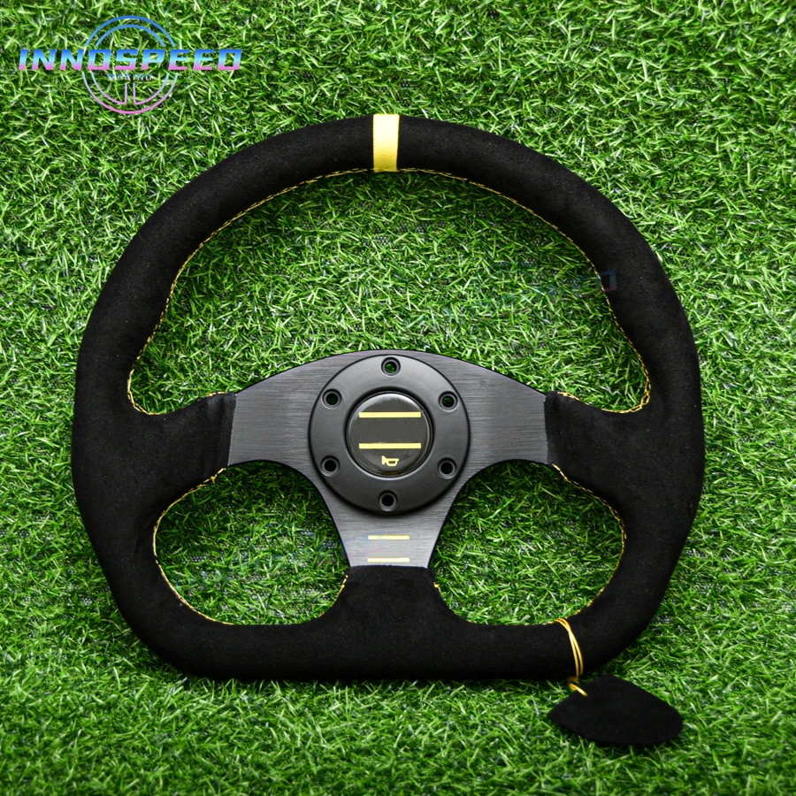 JDM-Flat-D-Shape-Suede-Leather-Steering-Wheel-Car-Racing-Race-PC-Game ...