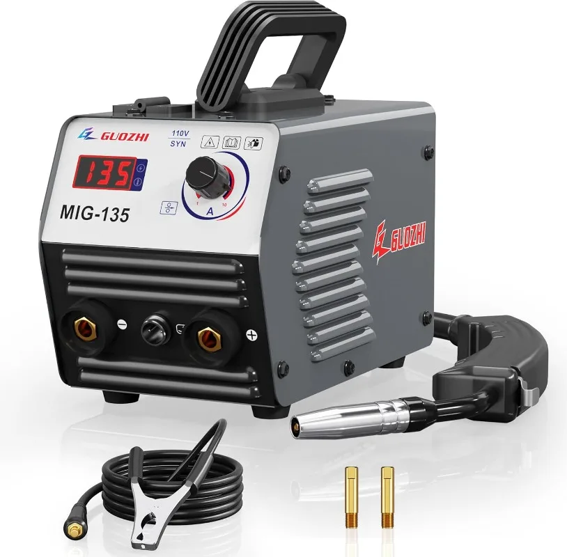 MIG-Welder-Flux-Core-Welder-135Amp-110V-Gasless-MIG-Welding-Machine-IGBT-Inverter-Portable-Wire ...