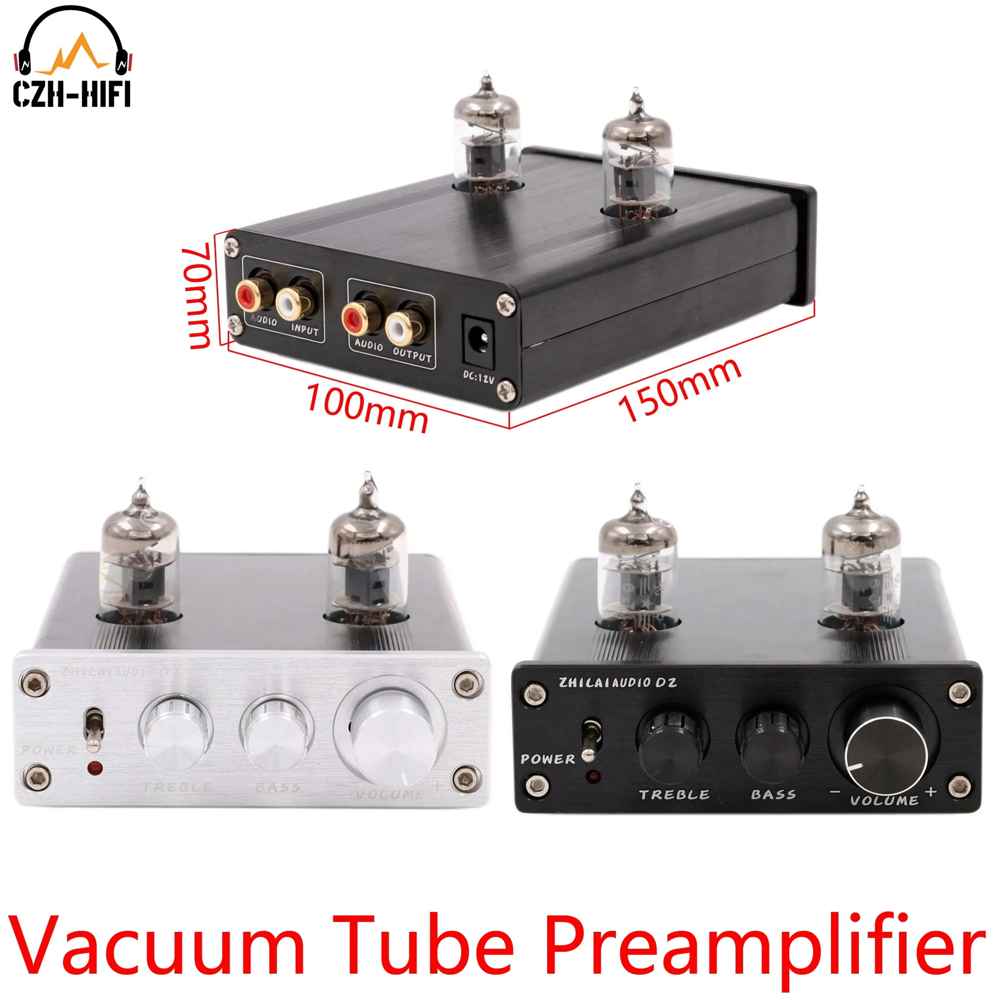 1set-Stereo-6J1-Valve-Audio-Desktop-Preamp-Treble-Bass-Buffer ...
