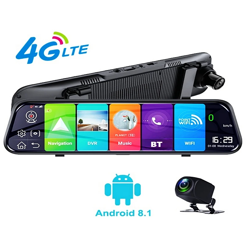 4G-Dash-Cam-10-Inch-Car-Rearview-Mirror-ADAS-Android-8-1-FHD-Auto ...