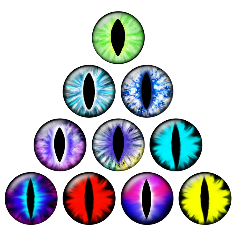 24pcs/lot 10mm/12mm/14mm/16mm/18mm/20mm/25mm Cat Dragon Eyes Round ...