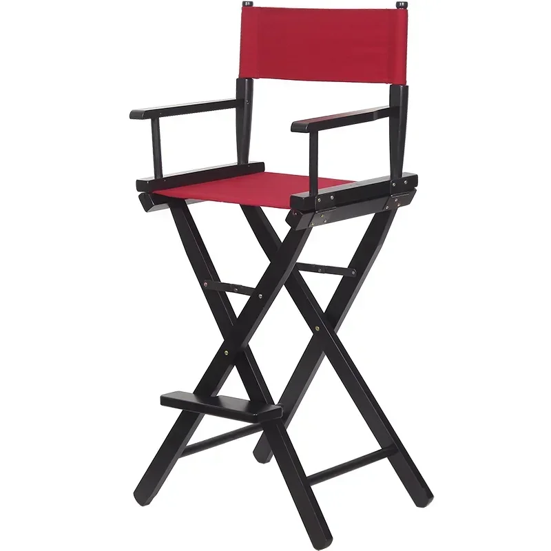 Solid-Wood-Director-Chair-Folding-Canvas-High-Stool-Back-Office-Leisure ...