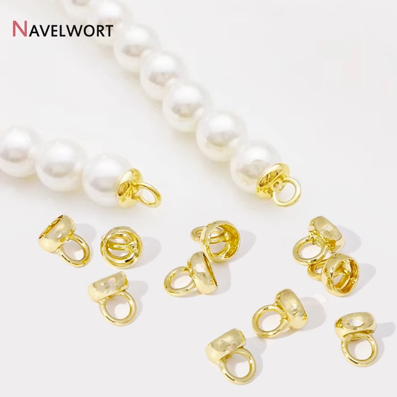 18K-Real-Gold-Plated-Brass-Connector-End-Caps-For-Jewelry-Pearl ...