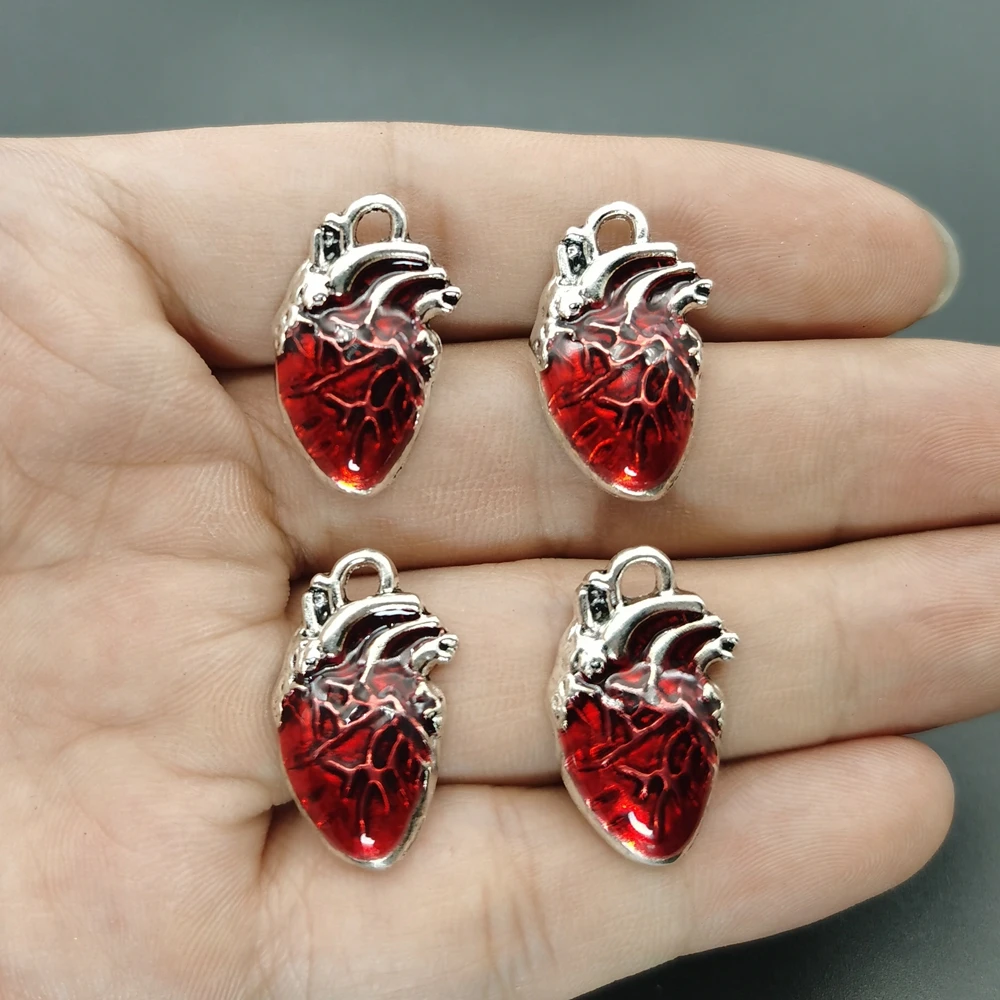 5pcs 25*14mm Human Heart Organ Charms Science Medicine Anatomical ...