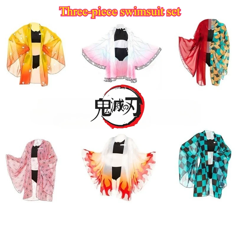 Anime Demon Slayer Cosplay Kamado Tanjirou Kamado Nezuko Bathing Suit ...
