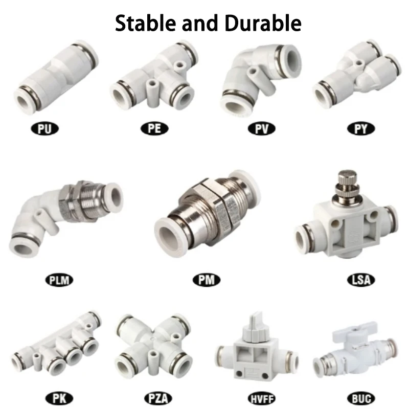 Pneumatic Fitting High strength plastics Pipe Connectors White Fittings ...