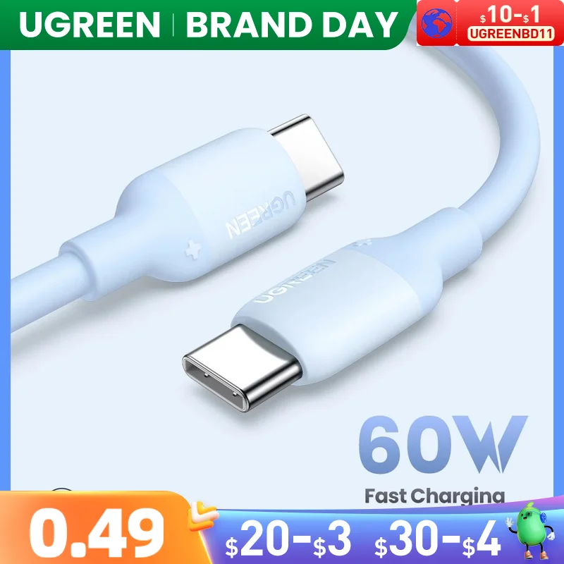 UGREEN-60W-100W-USB-C-To-Type-C-Cable-For-iPhone-15-Fast-Charging-Cable ...