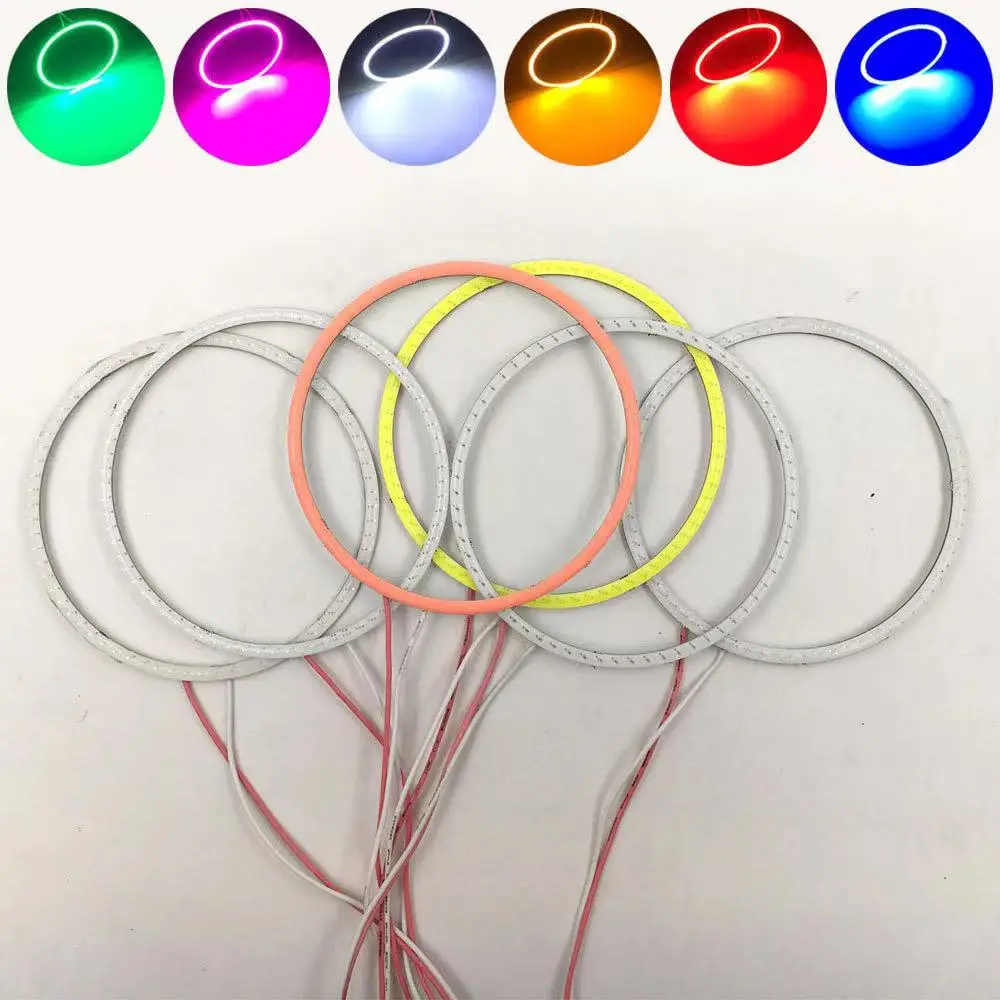 Super-Bright-Halo-Rings-COB-LED-Angel-Eyes-Headlight-60mm-70mm-80mm ...