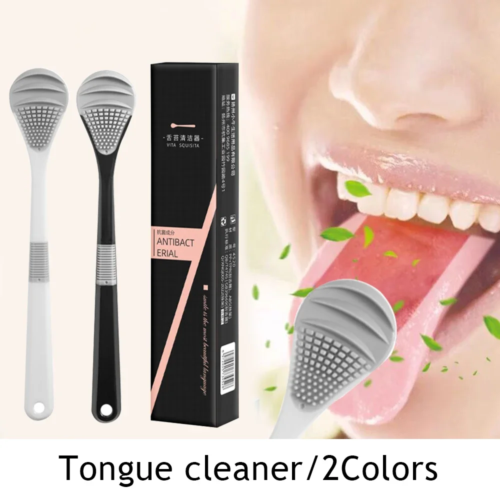 New Silicone Tongue Scraper Double Side Tongue Cleaner Brush Cleaning ...