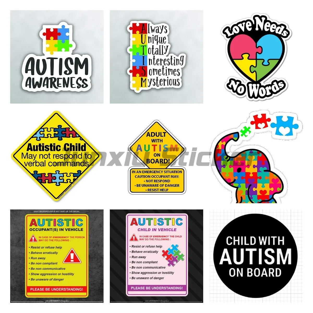 Autism-Awareness-Autism-Alert-Response-Puzzle-Piece-Car-Laptop-Helmet ...