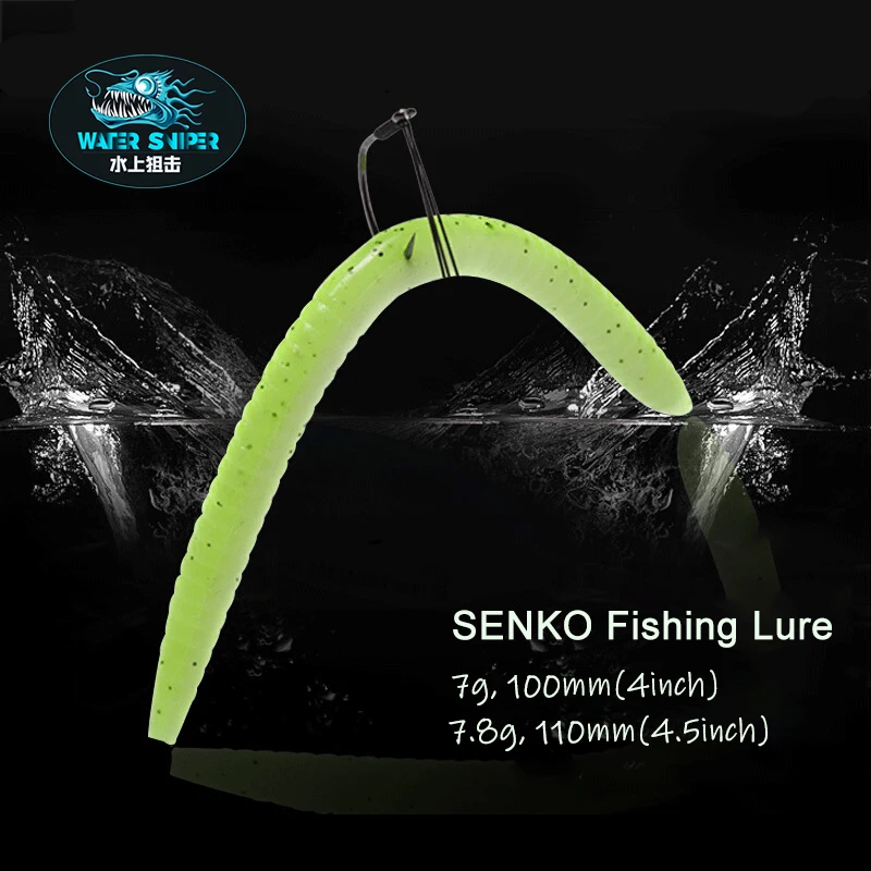 4in 4.5in Fishing Senko Lure 8 Pcs/Pack Multi-Colors Wacky Worm Stick ...