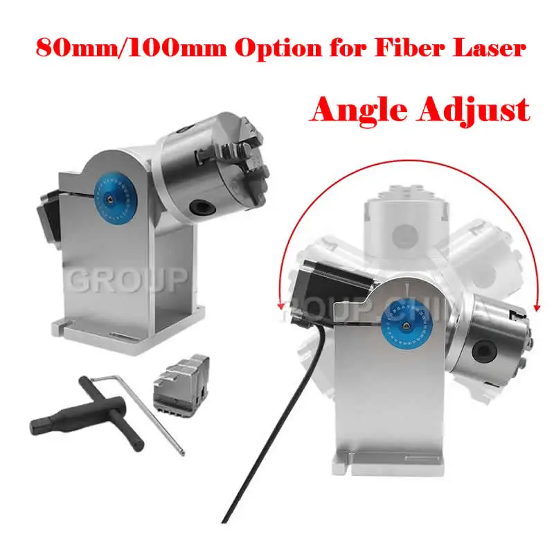 100mm 80mm Rotary Axis 3 Claws 4th Axis For Fiber Laser Metal Carving ...