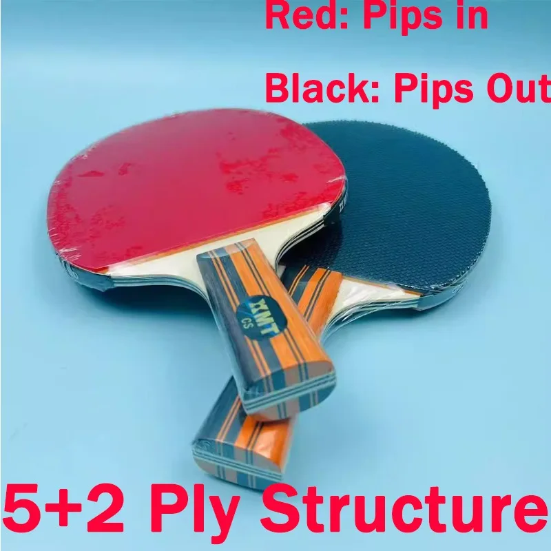 Table Tennis Racket with One Side of Pips in&One Side of Pips Out ...