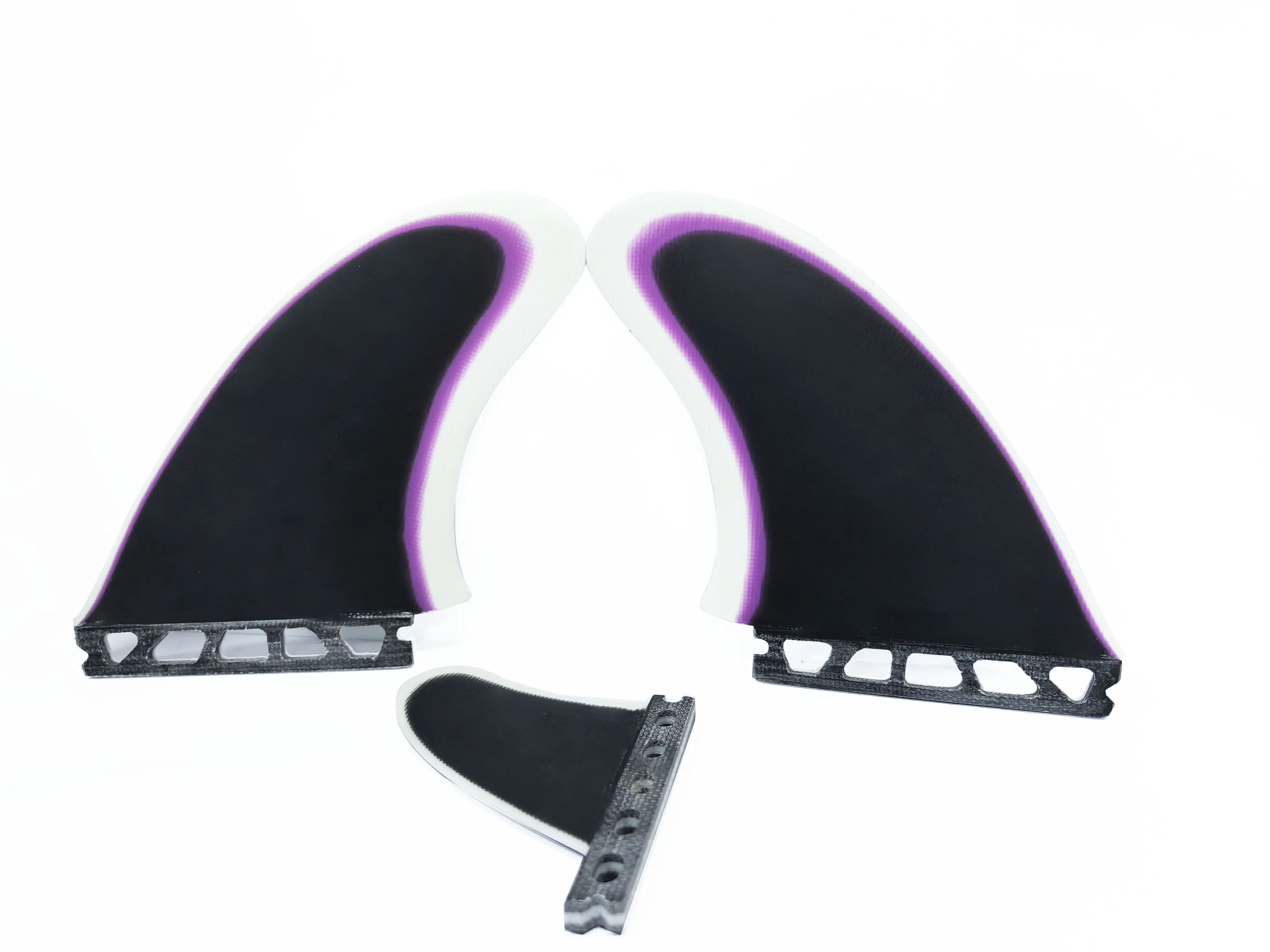 NEW FUTURE MR TWIN FINS Surfboard Fins Single Fiberglass Black Purple ...