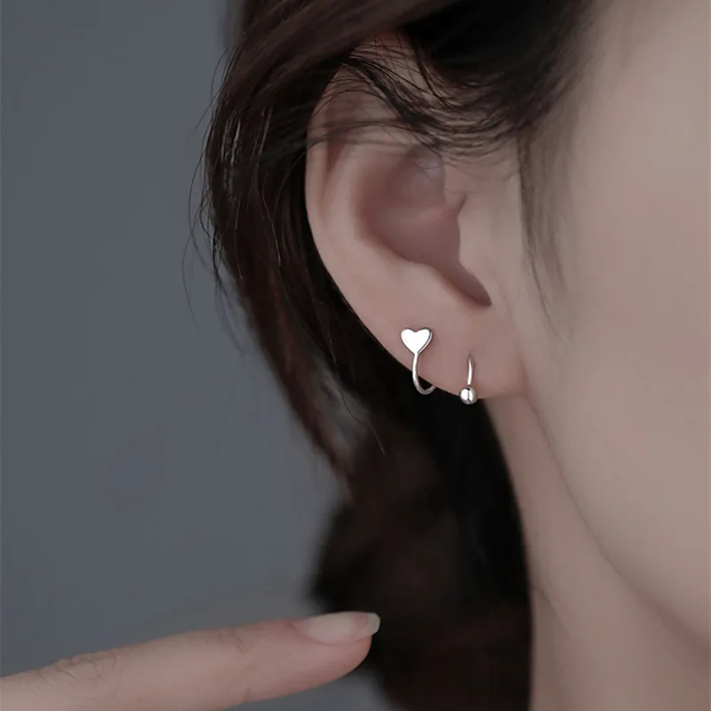 Love Heart Helix Ear Climber Earrings Dagiba Jewelry