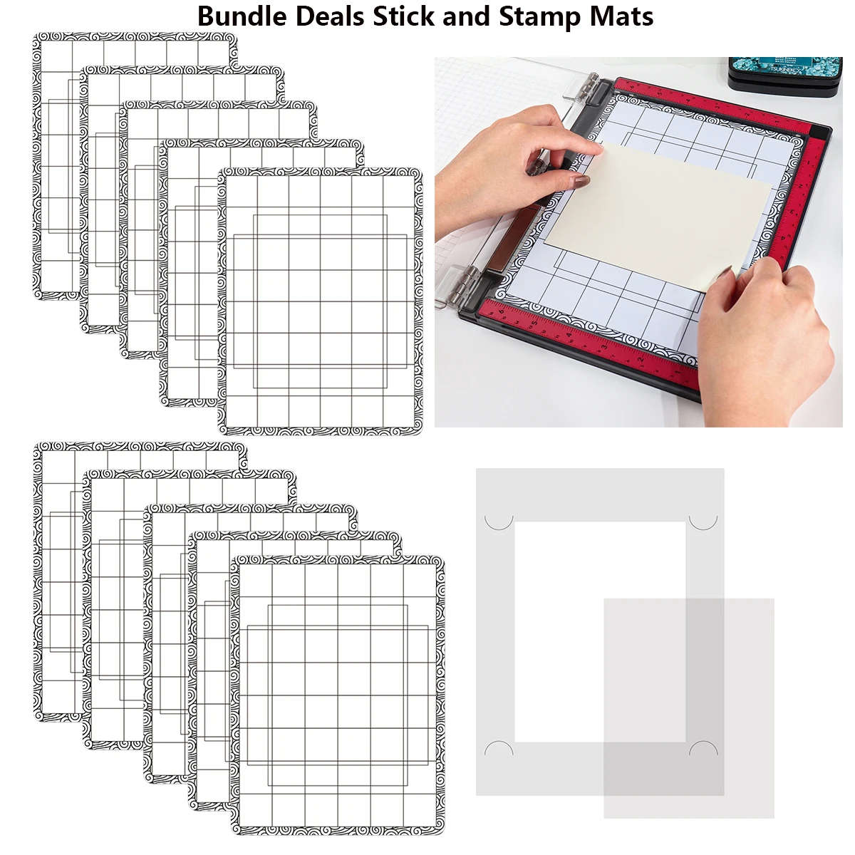 4-10pcs Stick and Stamp Mats For Creating Straight Lines Much Easier ...