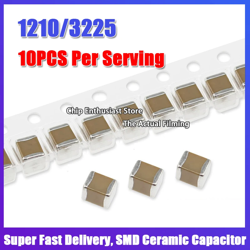 10PCS Ceramic Capacitor 1210 10UF/22UF/47UF/100UF 106K/226K/476K/107M ...