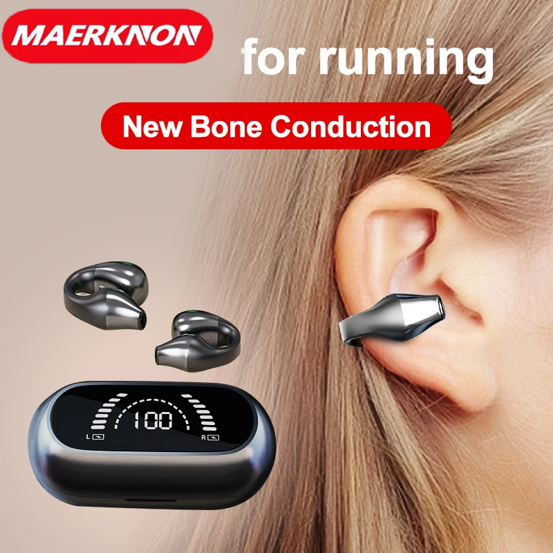 Original Bone Conduction Bluetooth Earphones Open Ear Clip Wireless ...