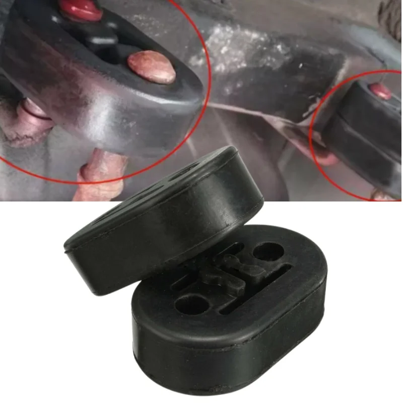 2 Pcs Universal Car Rubber Exhaust Tail Pipe Mount Brackets Hanger ...