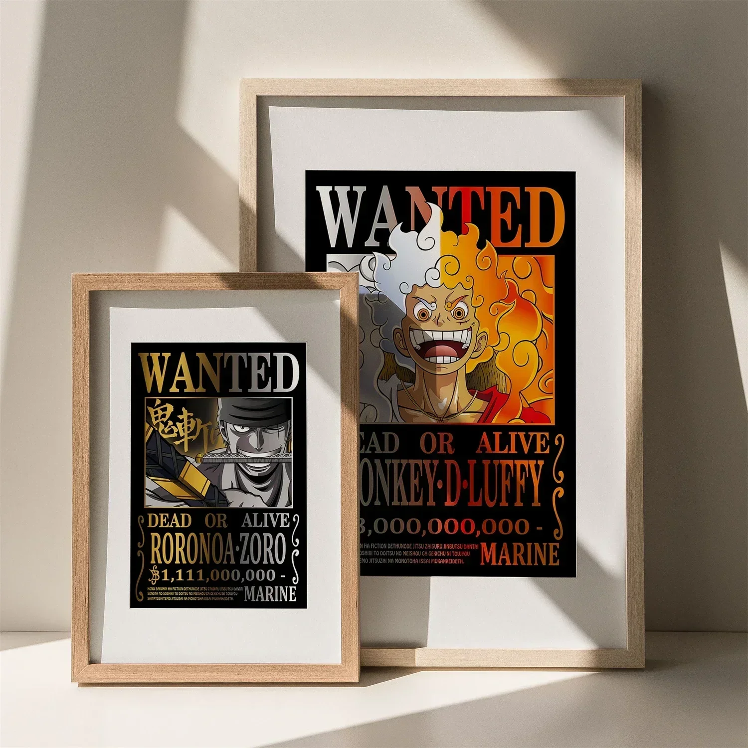 One Piece Luffy Bounty Wanted Zoro Doflamingo Marco Modern Living Room ...