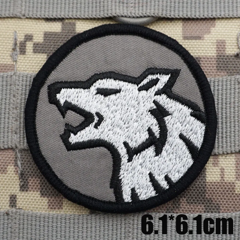 WOLF-Military-Tactical-Embroidered-Patches-Armband-Backpack-Badge-with ...