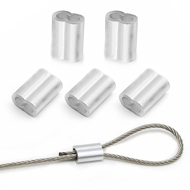 50-100Pcs Double Hole Cable Crimp Sleeve M1 to M6 Wire Ferrules 8-Shape ...