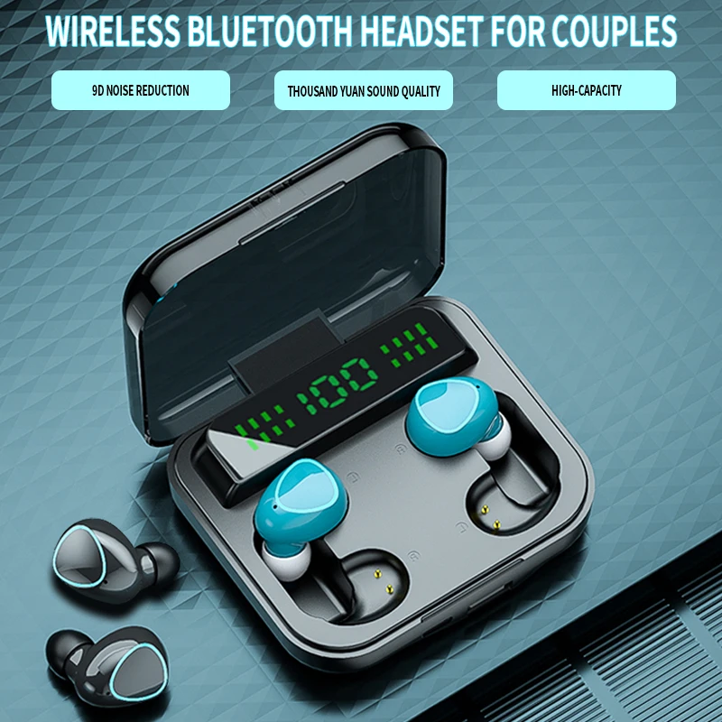 2022-M22-TWS-Bluetooth-Headphones-2200mAh-Charging-Box-Couple-Wireless ...