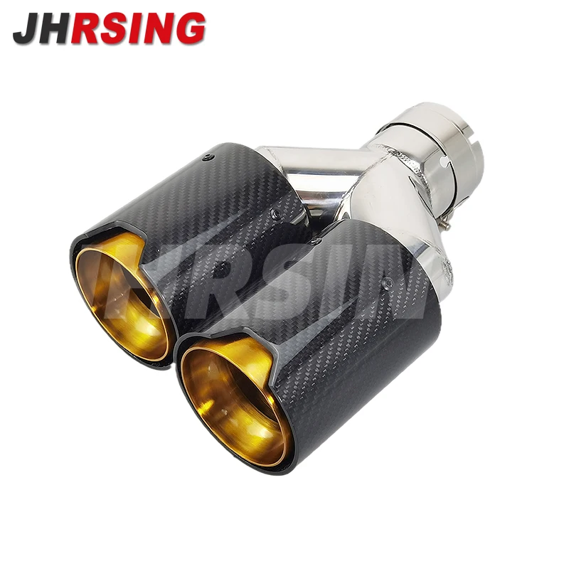 1-Pair-for-BMW-Car-Modified-Carbon-Fiber-Tube-Stainless-Steel-Double ...