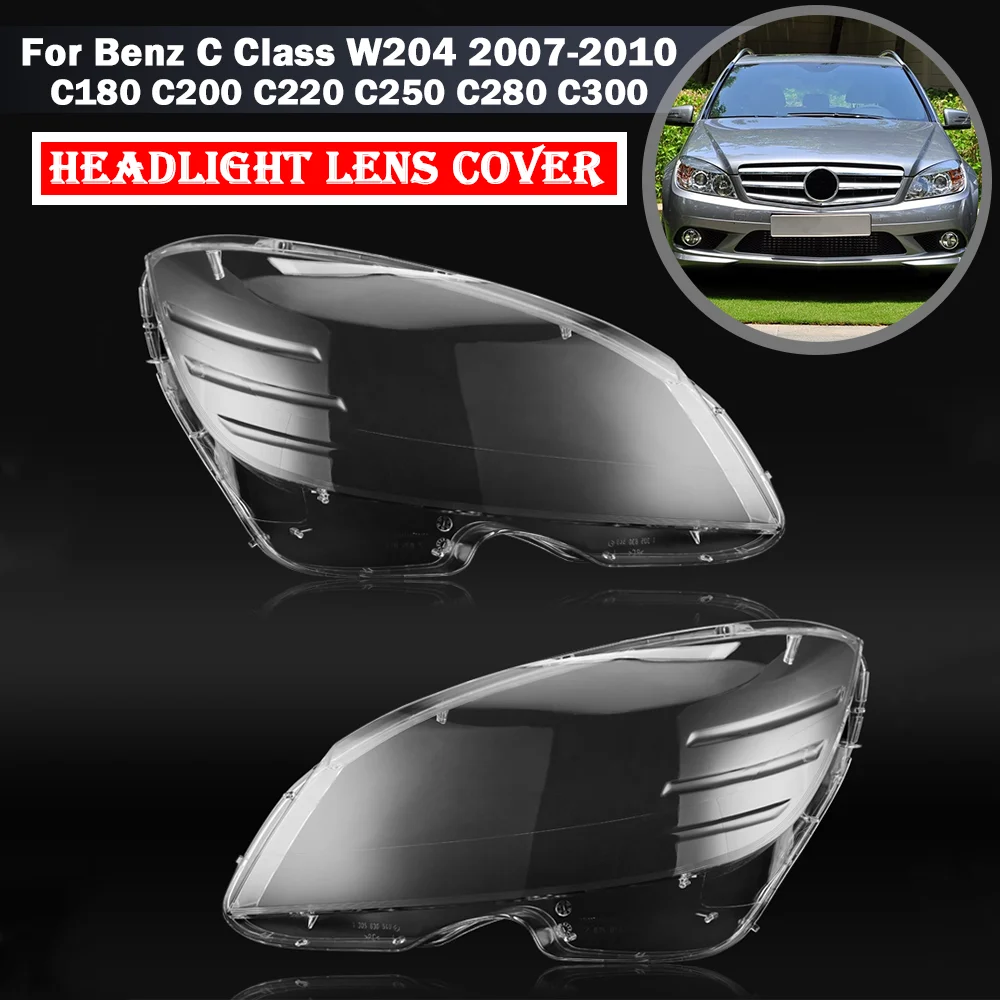 Car-Front-Headlight-Cover-For-Mercedes-Benz-C-Class-W204-2007-2010-C180 ...