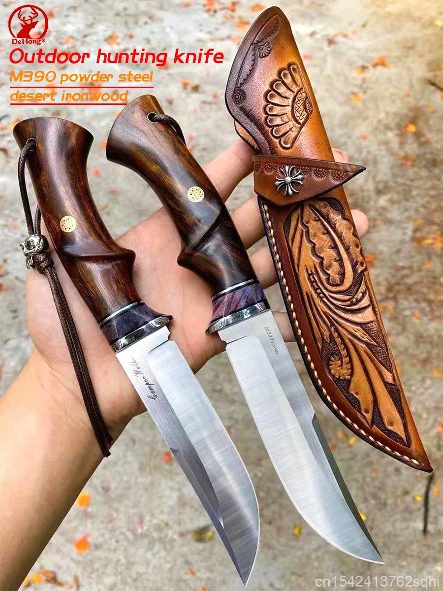 M390-Powder-steel-outdoor-hunting-knife-tactical-desert-iron-wooden ...