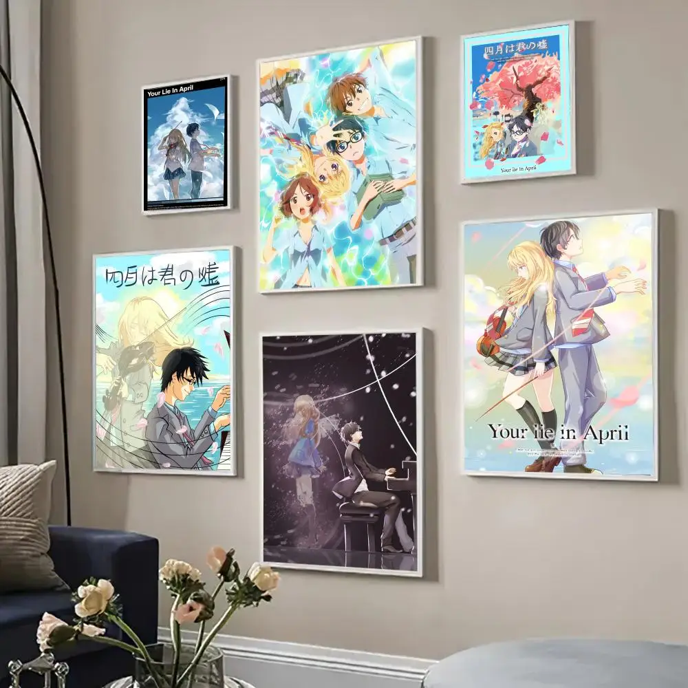 Your Lie in April Poster Sticky Posters Retro Kraft Paper Sticker DIY ...