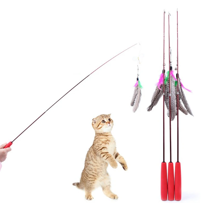 Cat-Teaser-Wands-Three-section-Telescopic-Fishing-Pole-Wand-Kitten ...