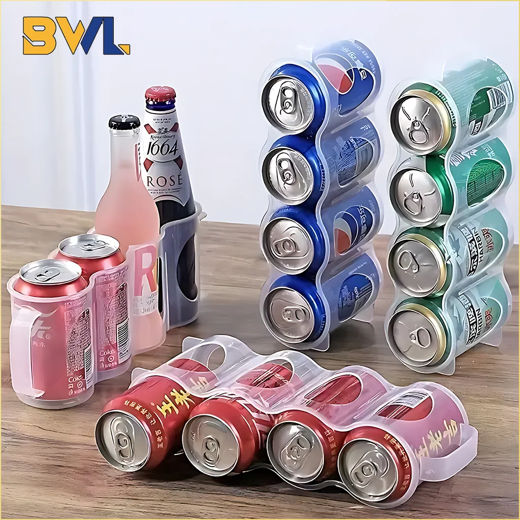 Refrigerator-Beverage-Organizer-Four-Compartment-Beer-Can-Storage-Rack ...
