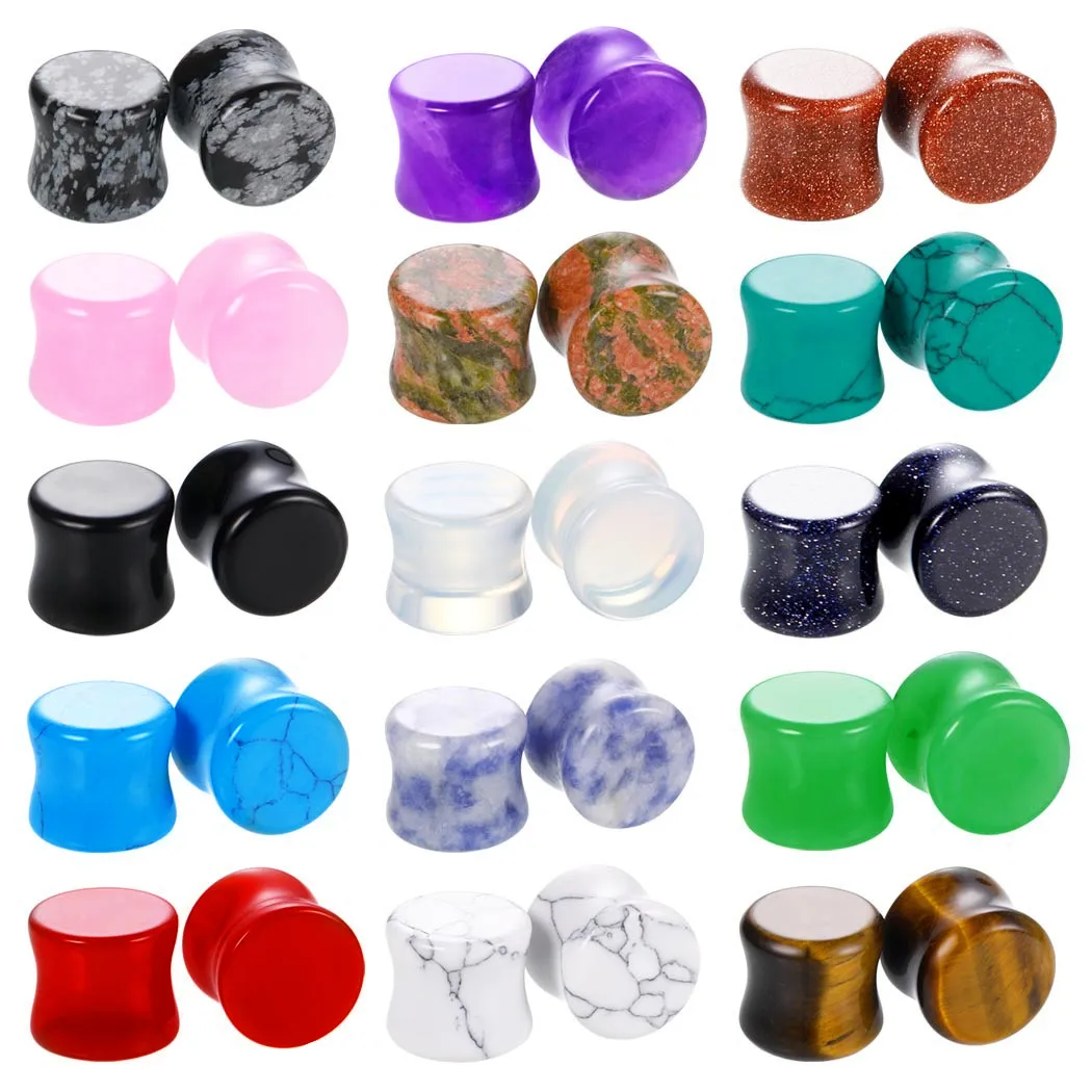 Dilatador-de-Oreja-de-piedra-Natural-de-2-piezas-expansores-de-t-nel-de ...