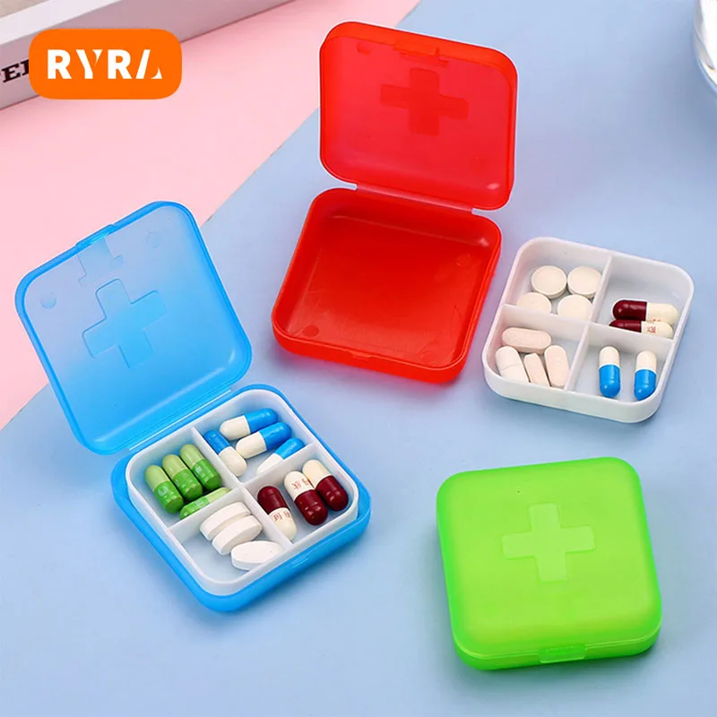Mini-Portable-Pills-Organizer-Case-4-Grids-PillBox-Tablet-Storage ...