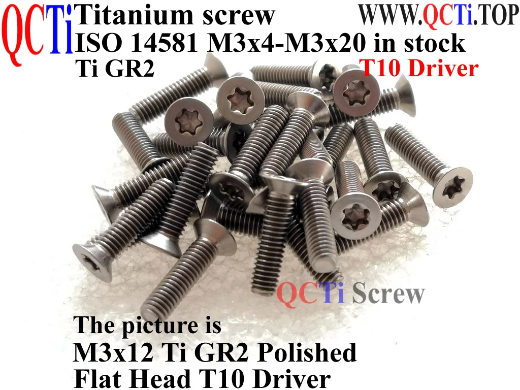 Iso 14581 M3 Titanium Screws M3x4 M3x5 M3x6 M3x8 M3x10 M3x12 M3x14 ...