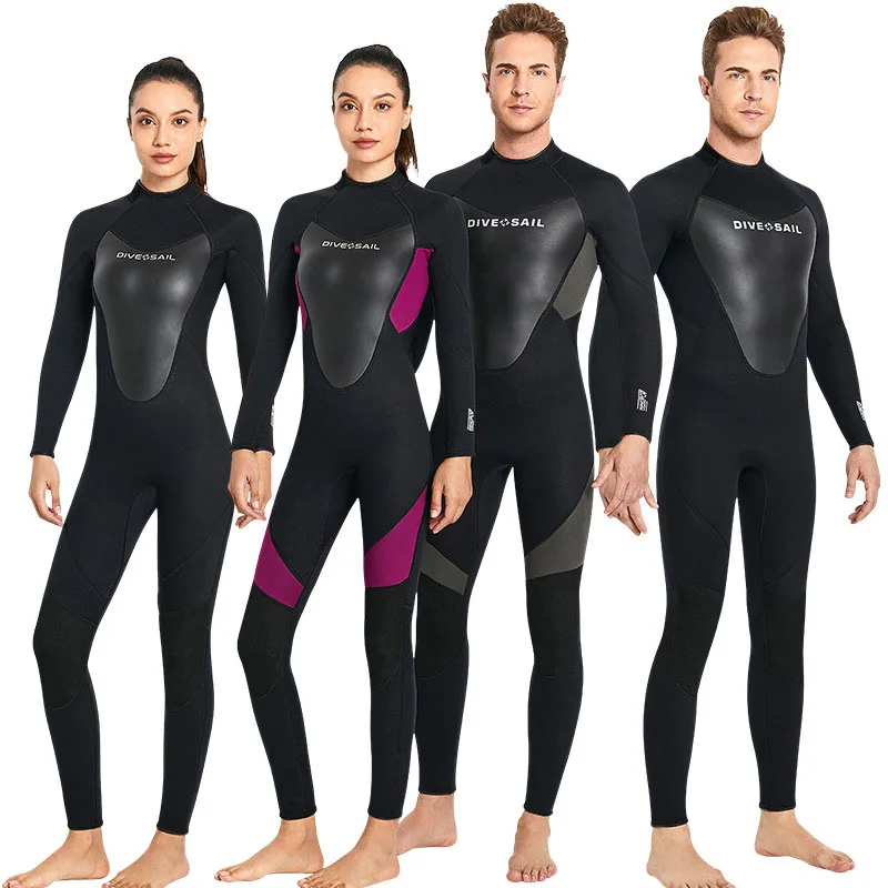 2023 New Diving Suit 3MM One piece Long Sleeve Women High Elastic ...