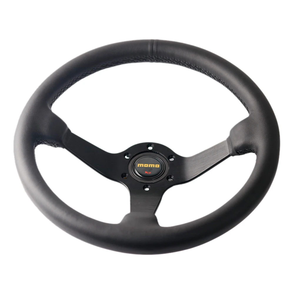 14inch/350mm Momo Pu Leather Deep Dish Drift Sport Steering Wheel With Black Stitching ...