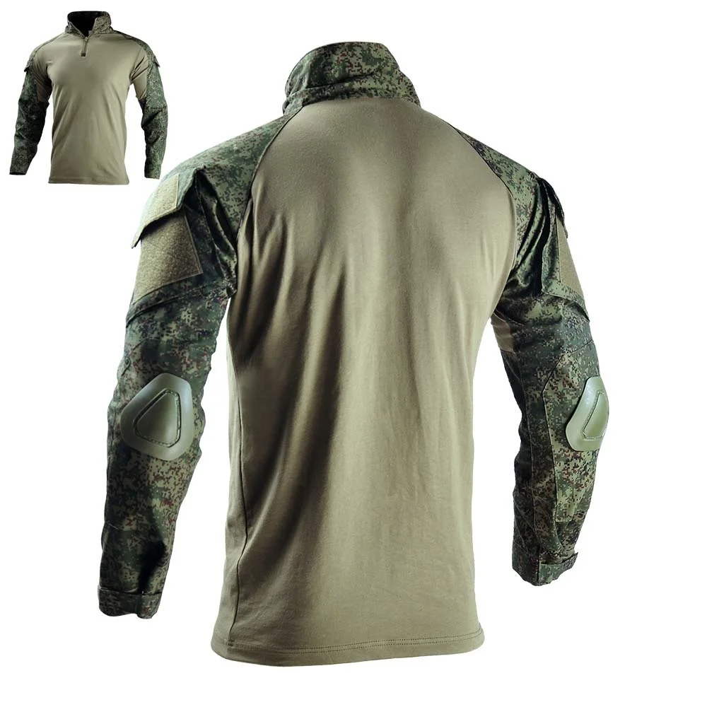 Russian-Long-T-shirts-Mens-Tactical-Shirts-Zip-Collar-pads-Quick-Dry ...