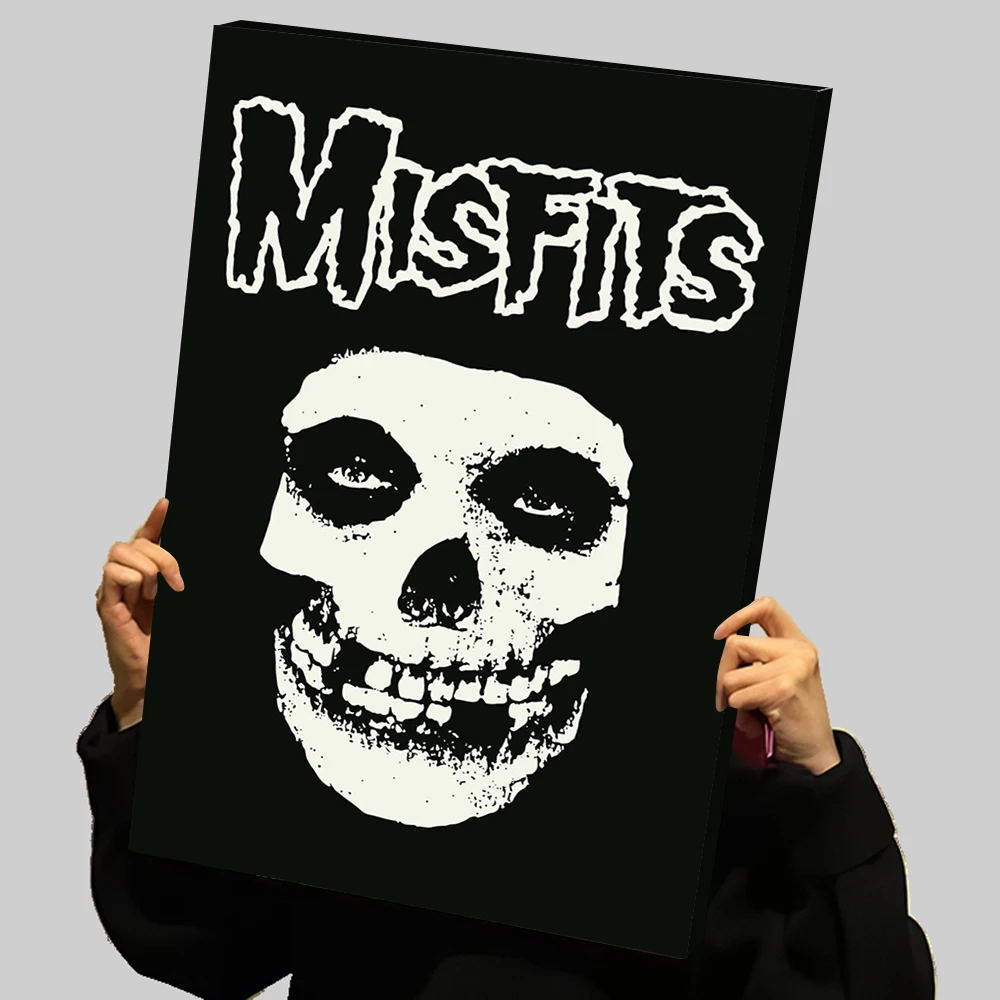 Misfits Skull Logo Halloween Horror Prints Poster Custom Canvas ...