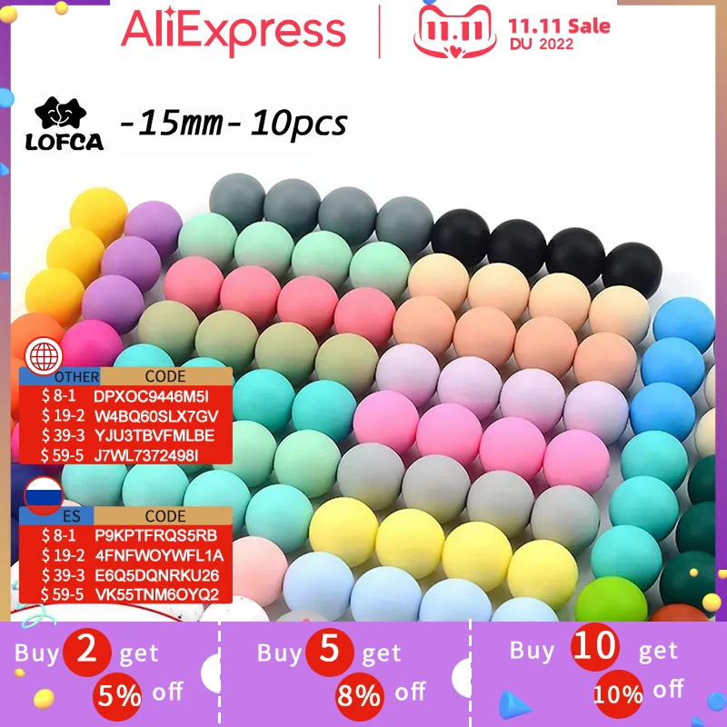 Baby Teethers 15mm 10pcs Silicone Beads Round Tie Dye Baby Teething ...