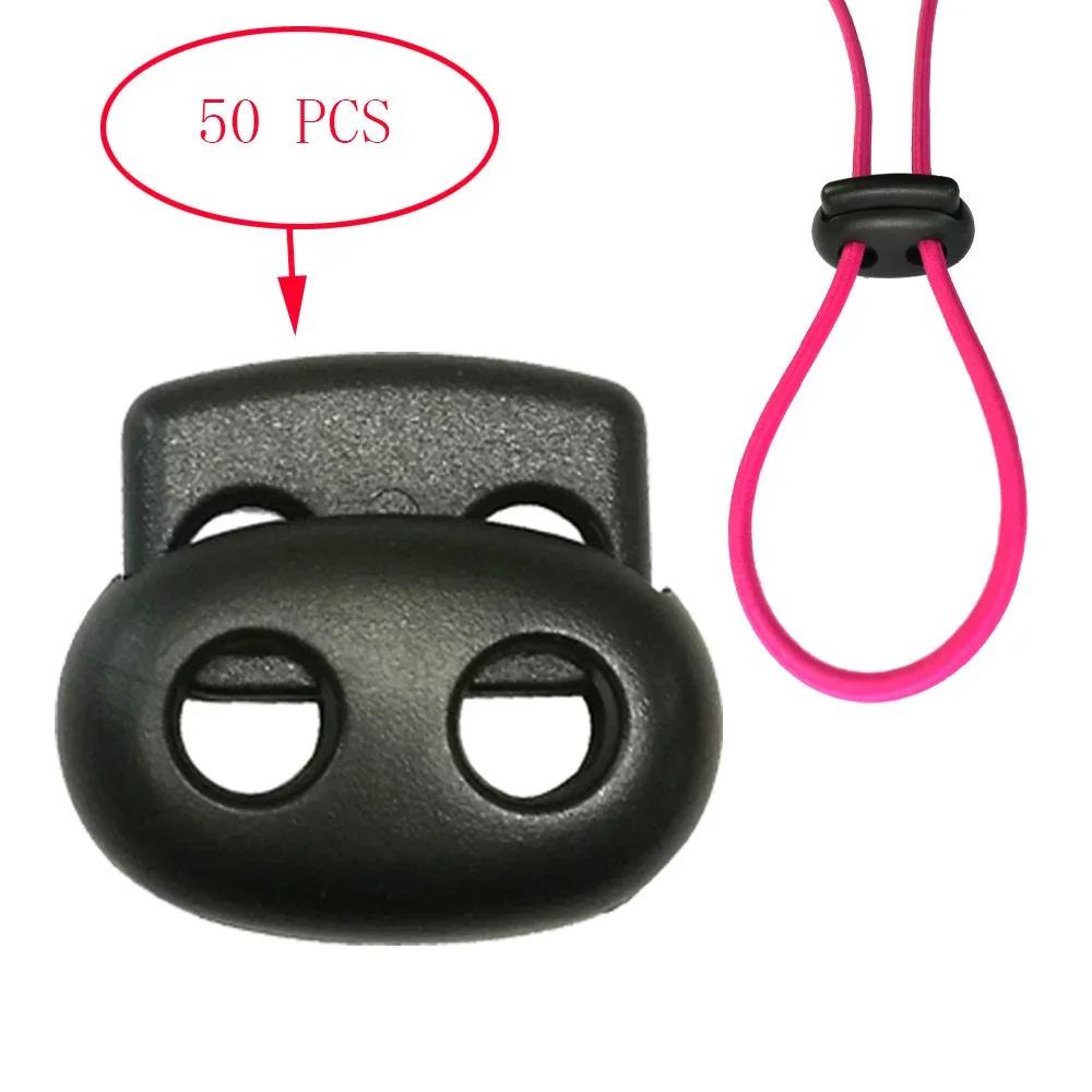 50/20PC 5mm Hole Spring Cord Locks Plastic Toggle Stopper Sliders ...