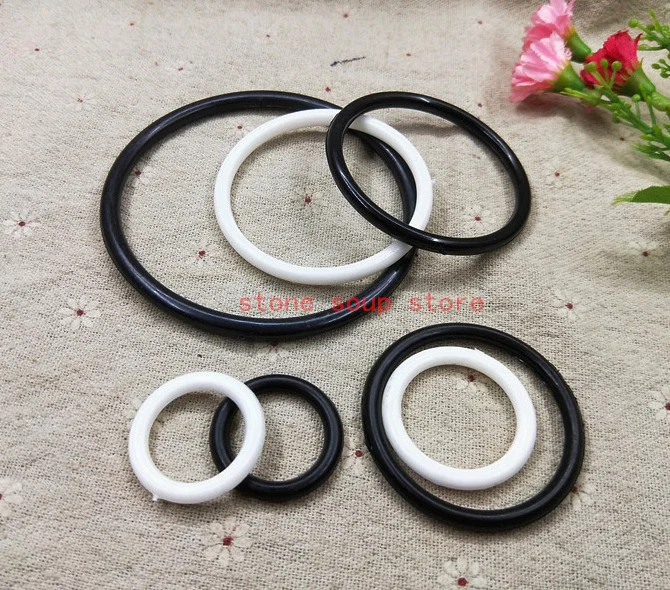 6-20pcs-White-black-Plastic-O-Ring-Inner-Dia-2-7-5cm-Apparel-Garments ...