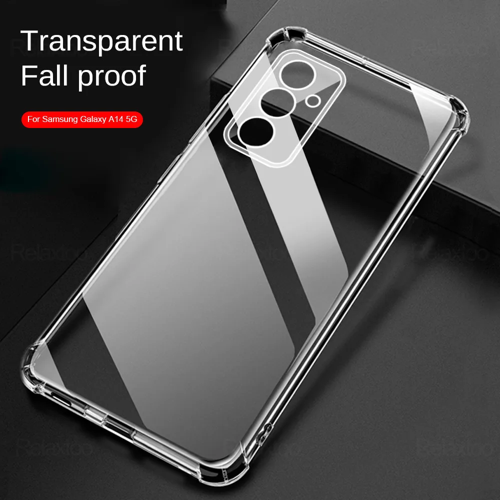 For-Samsung-Galaxy-A14-Case-Transparent-Shockproof-Back-Cover-Samung-A ...