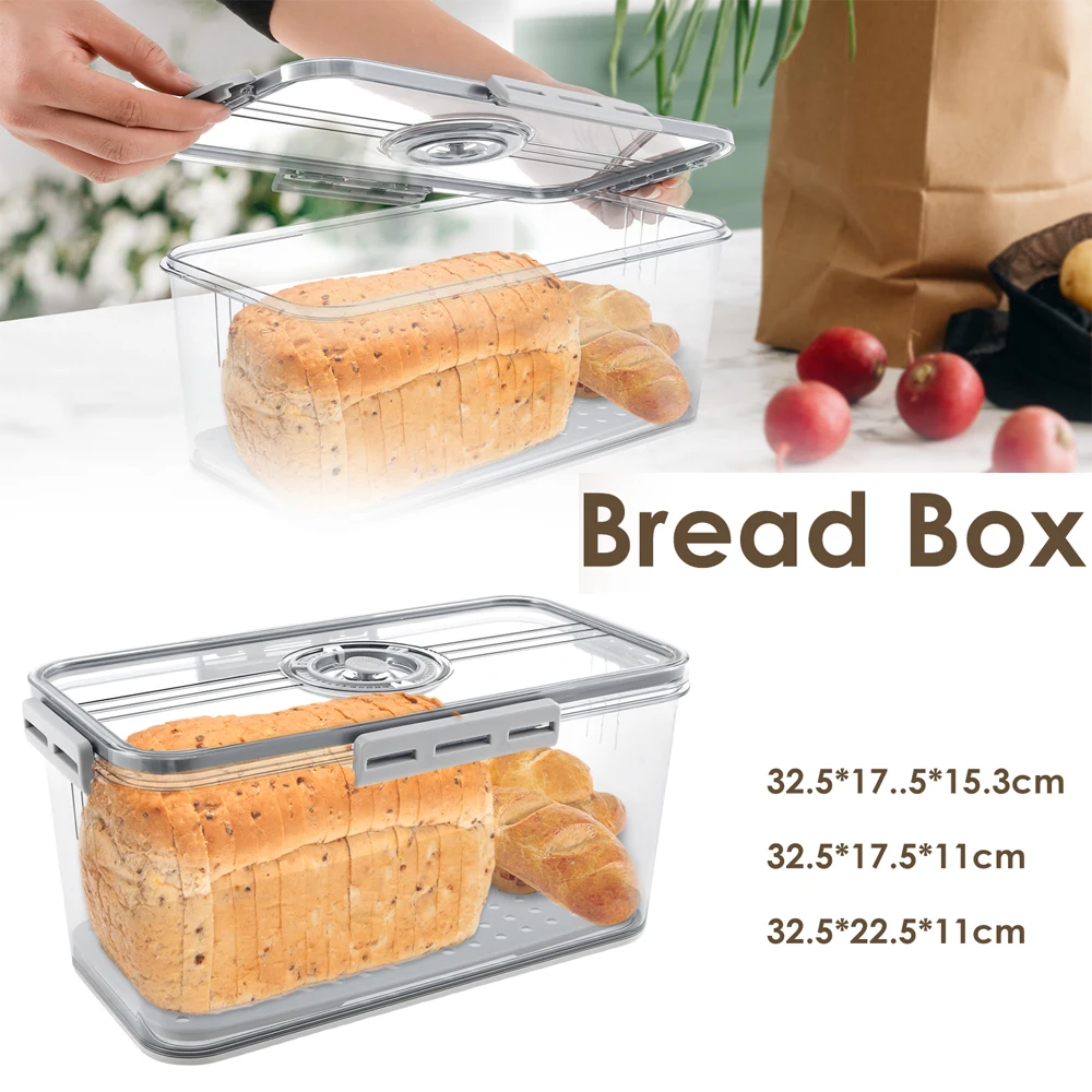 Sealing-Food-Fresh-Keeping-Box-Kitchen-Bread-Box-with-Snap-Time ...