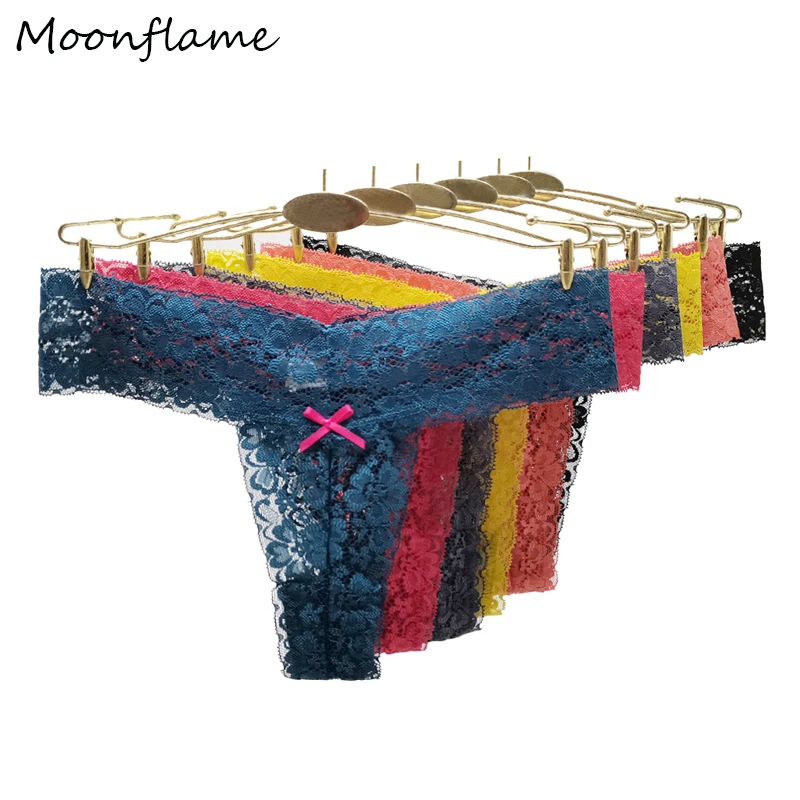 Moonflame 5 Pcs/lots Bikini Underwear Women Sexy lingerie G String ...